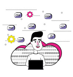 Software programmer cartoon Royalty Free Vector Image