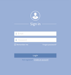 Modern login template form ui design Royalty Free Vector