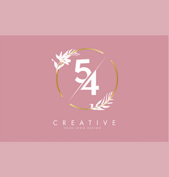 Numbers 45 4 5 logo design with golden circle Vector Image