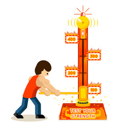 Strongman and test your strength game Royalty Free Vector