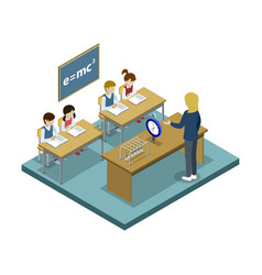 School education isometric 3d set Royalty Free Vector Image