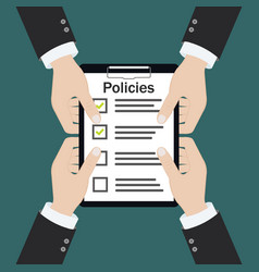 Policies board company policy check list Vector Image