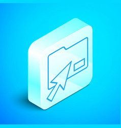 Isometric line cursor click document folder icon Vector Image