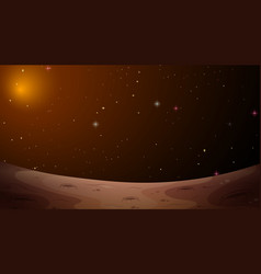 Space planet landscape scene Royalty Free Vector Image