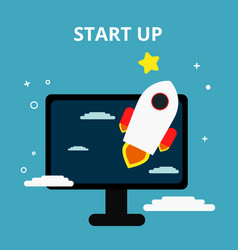 Startup mobile app design concept Royalty Free Vector Image