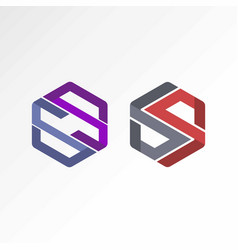Letter lsb or slb font in hexagon logo design Vector Image