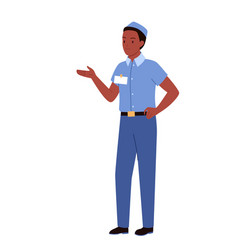 Grocery retail store male employee at work set Vector Image