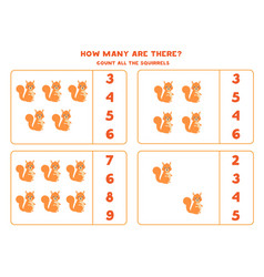 Counting game for kids how many wild animals are Vector Image