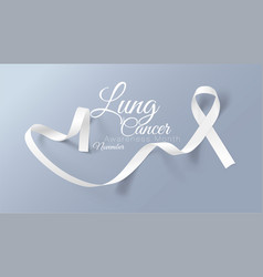 Lung cancer awareness calligraphy poster design Vector Image