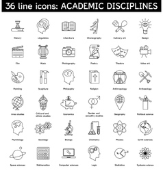 Set of academic disciplines icons Royalty Free Vector Image