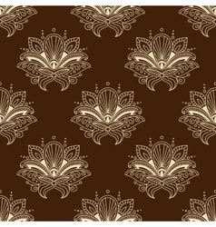 Yellow paisley floral seamless pattern Royalty Free Vector