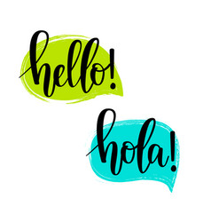Hello speech bubbles lettering Royalty Free Vector Image