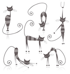 Striped cats Royalty Free Vector Image - VectorStock
