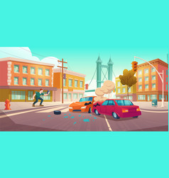 City street cartoon modern Royalty Free Vector Image