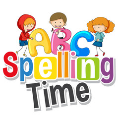 Font design for word spelling time with kids Vector Image