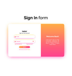 Modern login form ui design for website and Vector Image