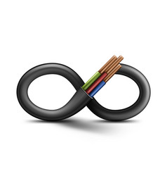 3d infinity shape flexible wire electrical cable Vector Image