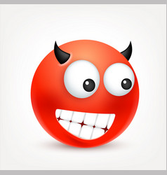Smileyemoticon red face with emotions facial Vector Image