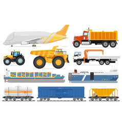 Construction vehicles set heavy machines Vector Image