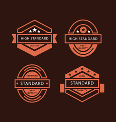 Flat design standard labels set Royalty Free Vector Image