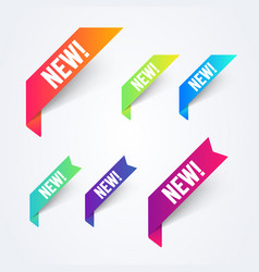 New label ribbon banner sign for corner Royalty Free Vector