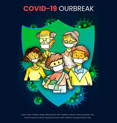Corona virus global pandemic poster design Vector Image