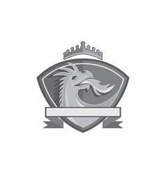 Dragon head fire crest retro Royalty Free Vector Image