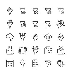 Process data analysis icon set in thin line style Vector Image