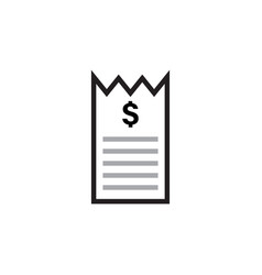 Receipt icon paper invoice total bill Royalty Free Vector