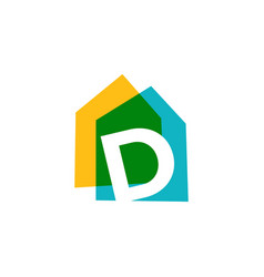 D letter overlapping logo icon Royalty Free Vector Image
