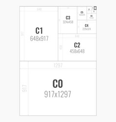 Paper size of format series b from b0 to b10 Vector Image
