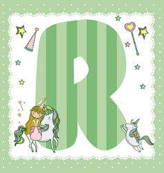 Cute magic letter r Royalty Free Vector Image - VectorStock