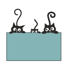 Frame with black kitten Royalty Free Vector Image
