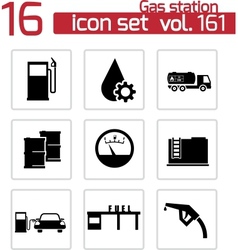 Gas station icon set Royalty Free Vector Image