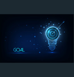 Futuristic goal concept with glowing low polygonal