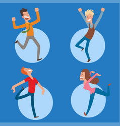 People jumping in celebration party happy Vector Image