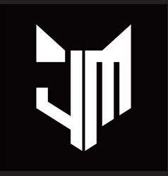 Jm logo monogram with piece circle ribbon style Vector Image