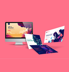 One page website template design Royalty Free Vector Image