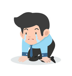 Businessman crying sad business character cartoon Vector Image