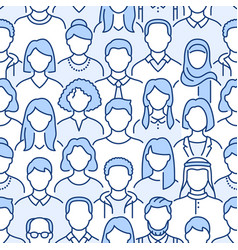 Crowd people seamless pattern Royalty Free Vector Image