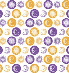 Sun and Moon Pattern Royalty Free Vector Image