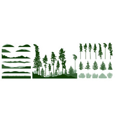 Design elements of forest trees constructor Vector Image