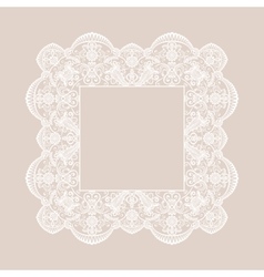 Lace floral frame design ornamental square Vector Image