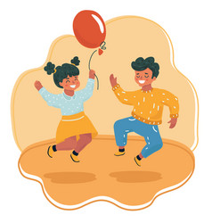 Teen boy happily jumping cute happy schoolboy Vector Image