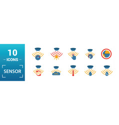 Sensor icon set include creative elements water Vector Image