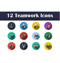 Team work flat icon Royalty Free Vector Image - VectorStock