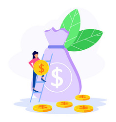 Graphic cartoon character business growth Vector Image