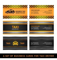 Business cards taxi driver Royalty Free Vector Image