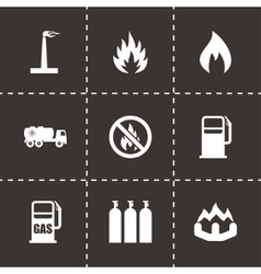 Natural gas icon set Royalty Free Vector Image