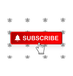Red subscribe button with mouse pointer Royalty Free Vector